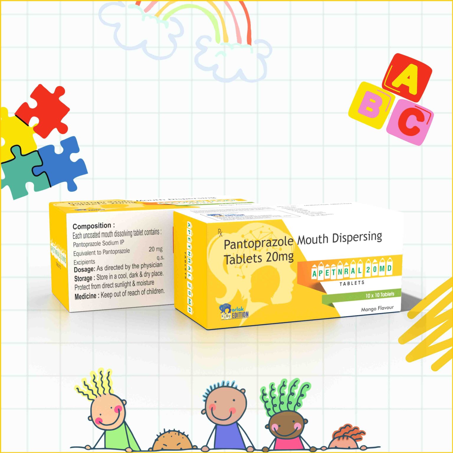 PANTOPRAZOLE 20 MOUTH DISSOLVING TABLET (MANGO FLAVOUR) - APENTRAL 20 ...