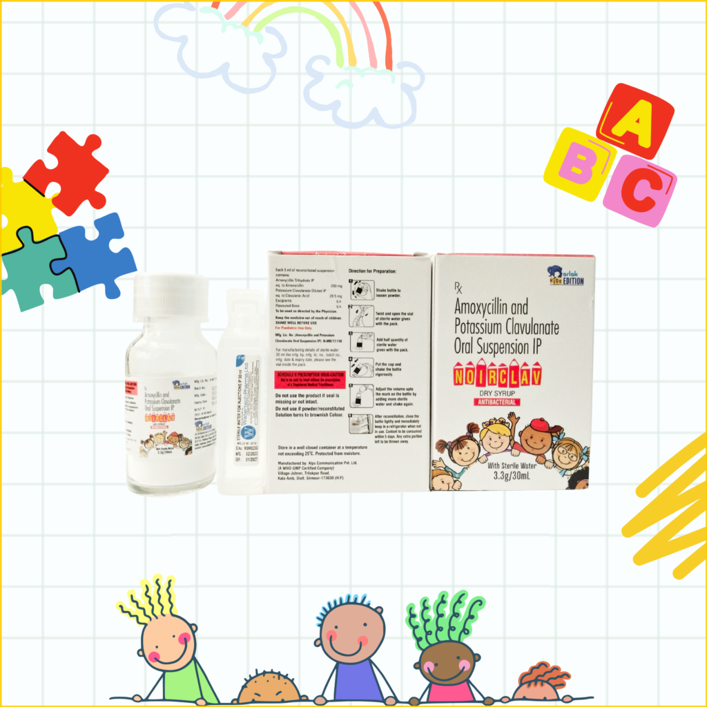 AMOXYCILLIN 200 MG + POTASSIUM CLAVULANATE 28.5MG | NOIRCLAV DRY SYRUP ...